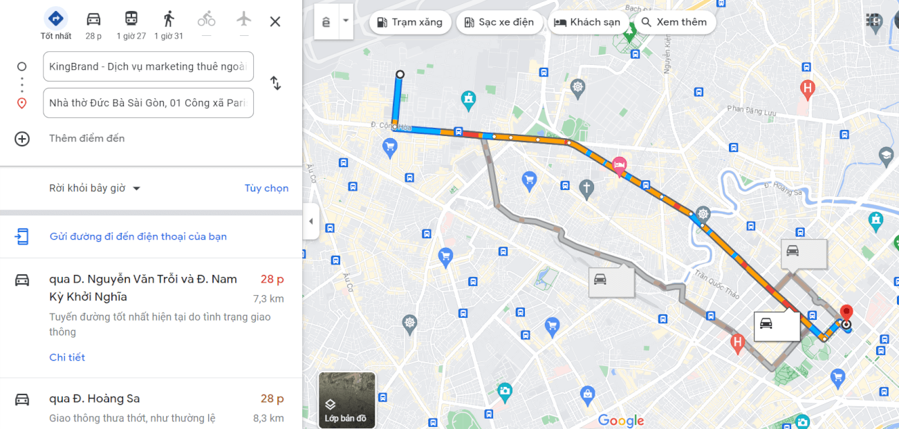 Hướng dẫn sử dụng Google Maps chỉ đường